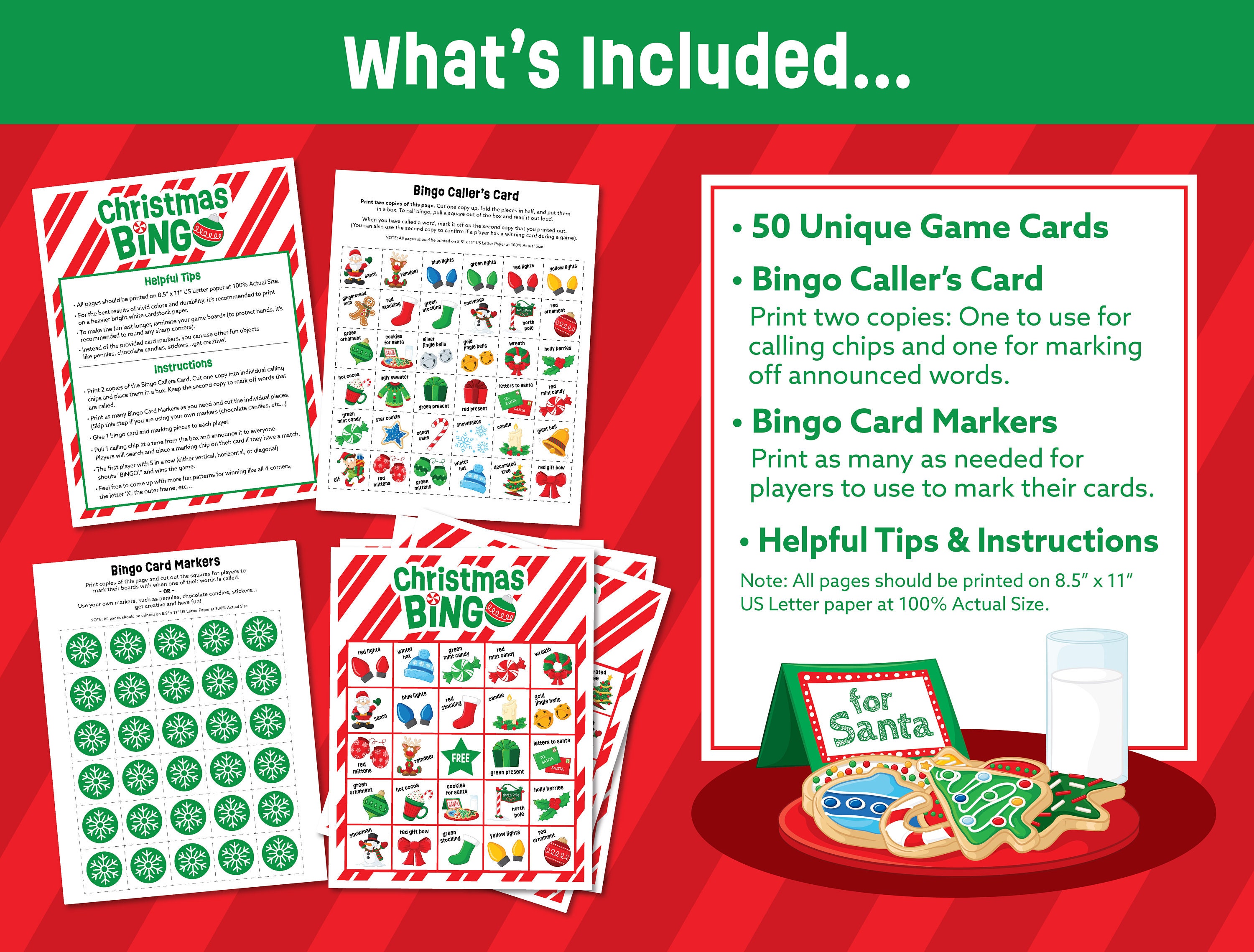 Christmas Bingo Game Printable - Instant Download - Christmas Bingo ...