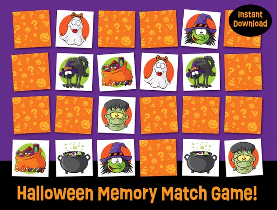 Halloween Memory Match Game. Instant Download. A Fun Activity - Etsy