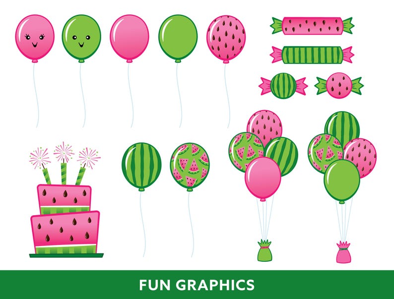 Watermelon Clipart Collection - Watermelon Alphabet Numbers Symbols ...