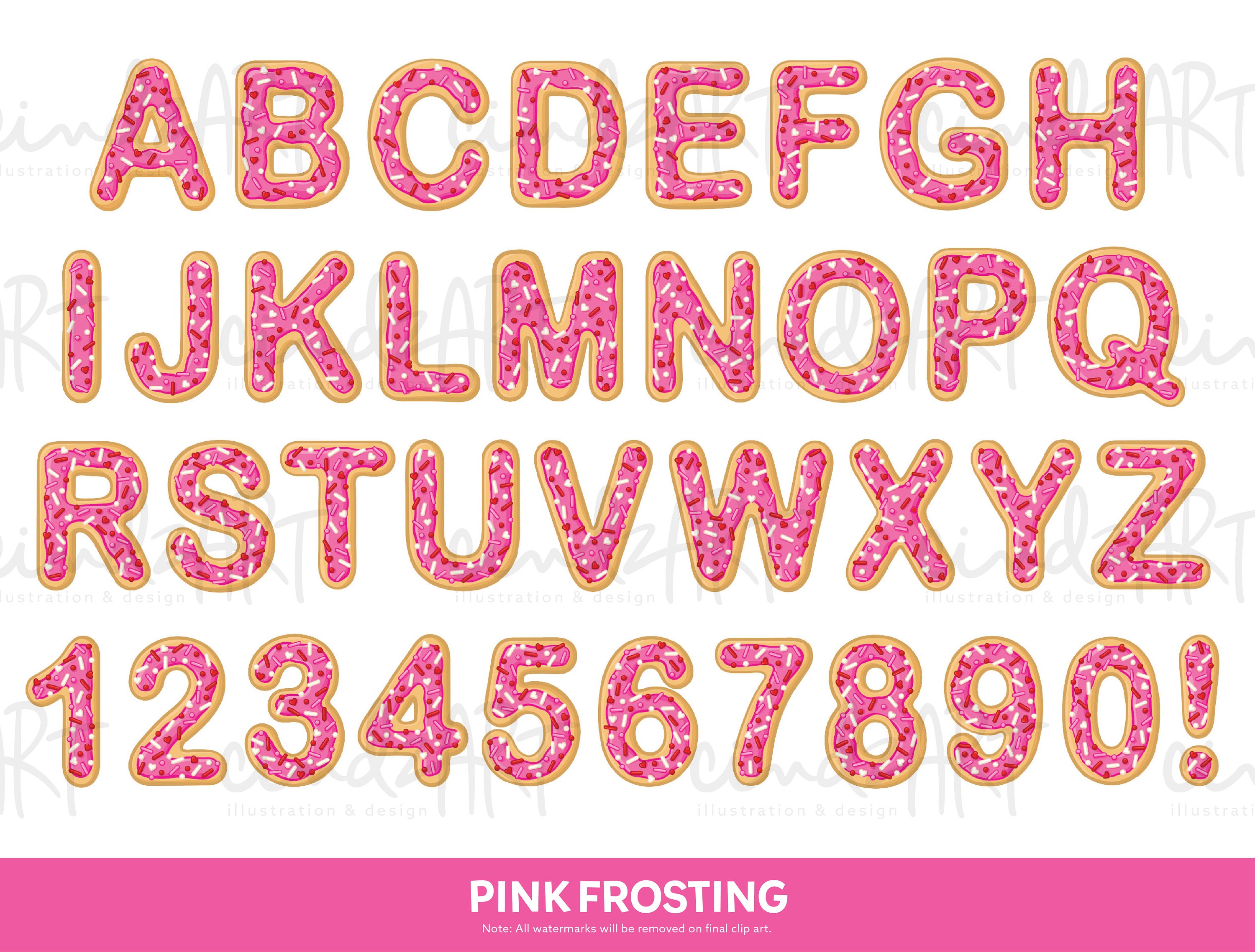 Valentine Cookie Clipart Instant Download Valentine's Day Font ...