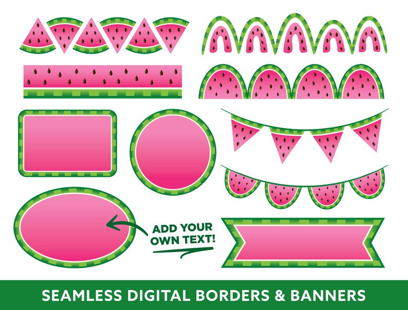 Watermelon Clipart Collection - Watermelon Alphabet Numbers Symbols ...