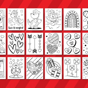 Valentine's Day Coloring Page Set - Instant Download - Valentine's Day ...