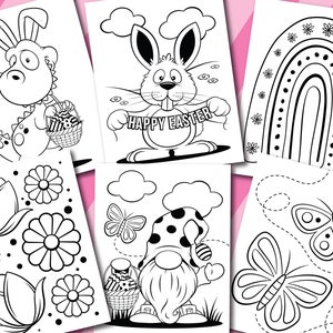 Easter Spring Coloring Page Set - Instant Download - Easter Springtime ...