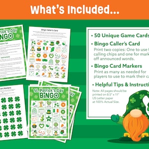St. Patrick's Day Bingo Game Printable - Instant Download - 50 St ...