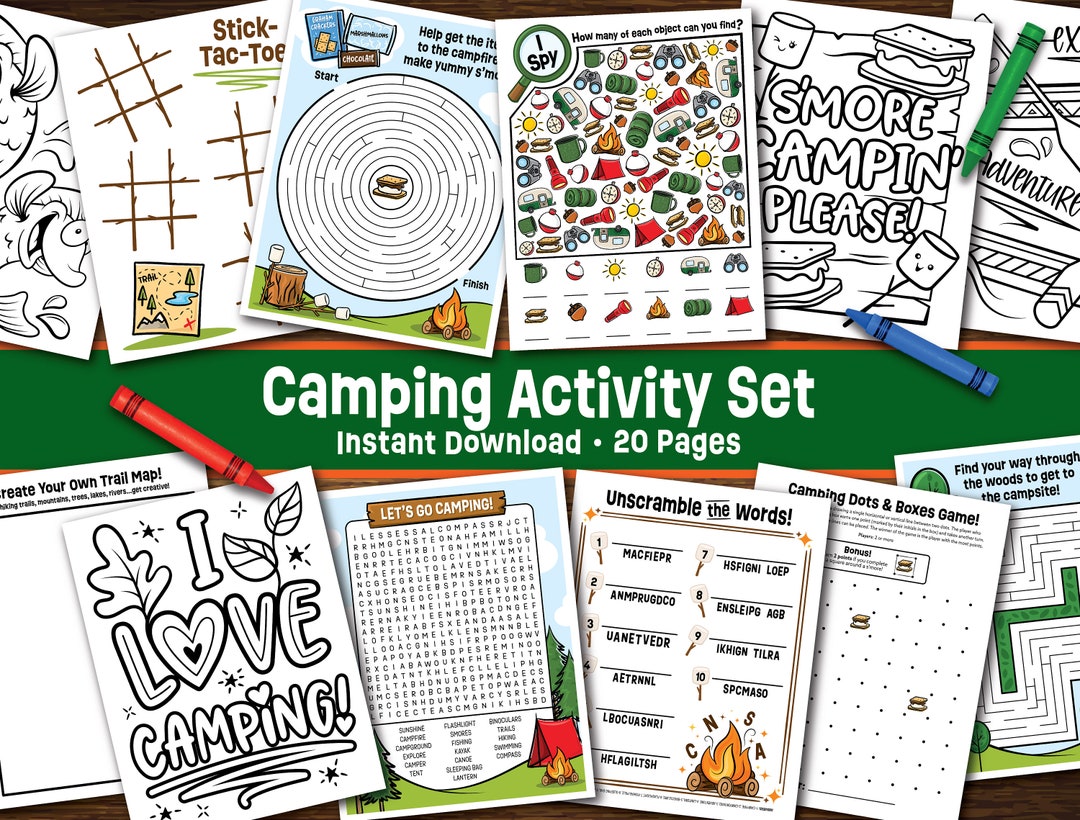 Camping Activity Bundle Printable - Instant Download - Camping ...