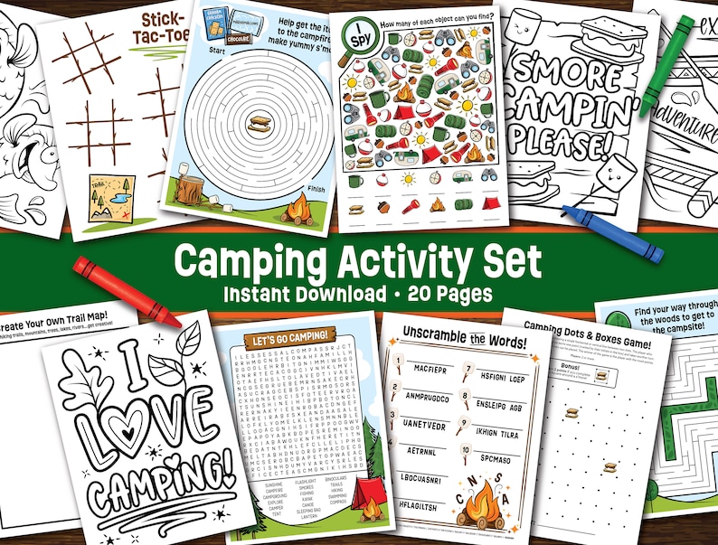 Camping Activity Bundle Printable - Instant Download - Camping ...