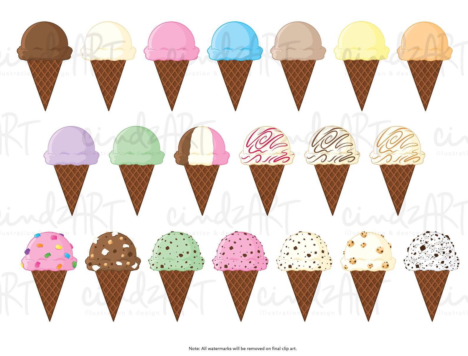 Ice Cream Shop Commercial Use Clipart Cute Dessert Clip Art Popsicle ...