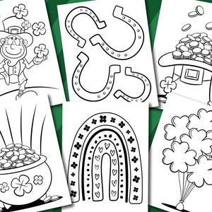 St. Patricks Day Coloring Page Set - Instant Download - Saint Paddy's ...