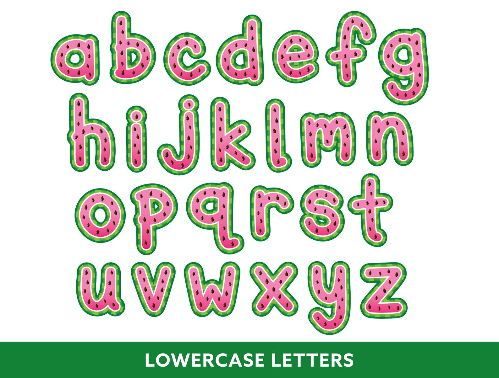 Watermelon Clipart Collection Watermelon Alphabet Numbers Symbols ...