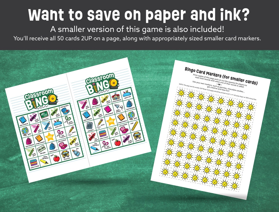 Back to School Bingo Game Printable Instant Download Classroom Bingo ...