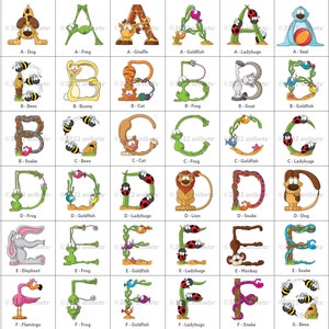 Animal Letter Printables - Animal Alphabet - Cute Animal Letters ...