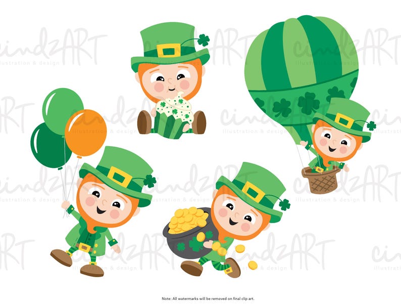 Leprechaun Clipart - Cute St. Patricks Day Clipart - Lucky Leprechaun ...