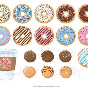 Donut Shop Commercial Use Clipart - Cute Donut Dessert Clip Art ...