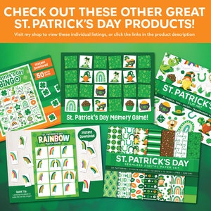 St. Patrick's Day Activity Bundle - St. Paddy Party Kid Games - St ...