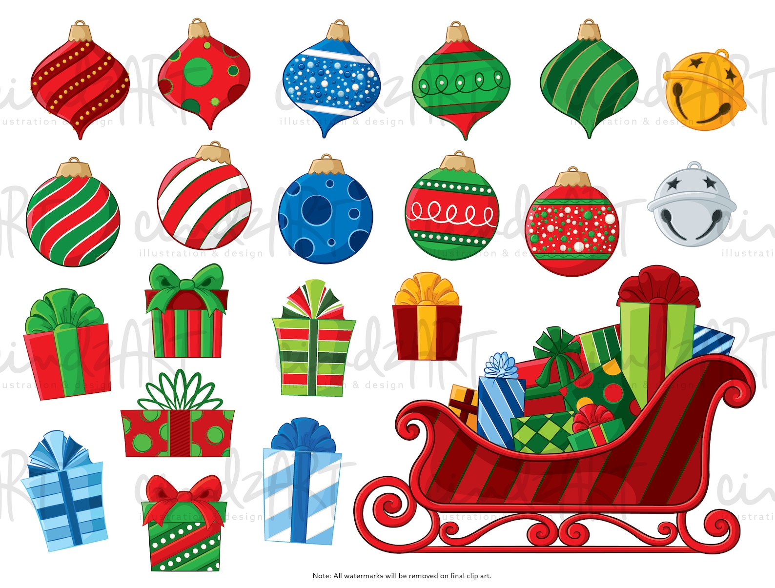 Cute Christmas Clip Art Commercial Use Christmas Clipart - Etsy