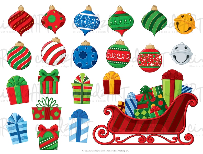 Cute Christmas Clip Art Commercial Use Christmas Clipart - Etsy