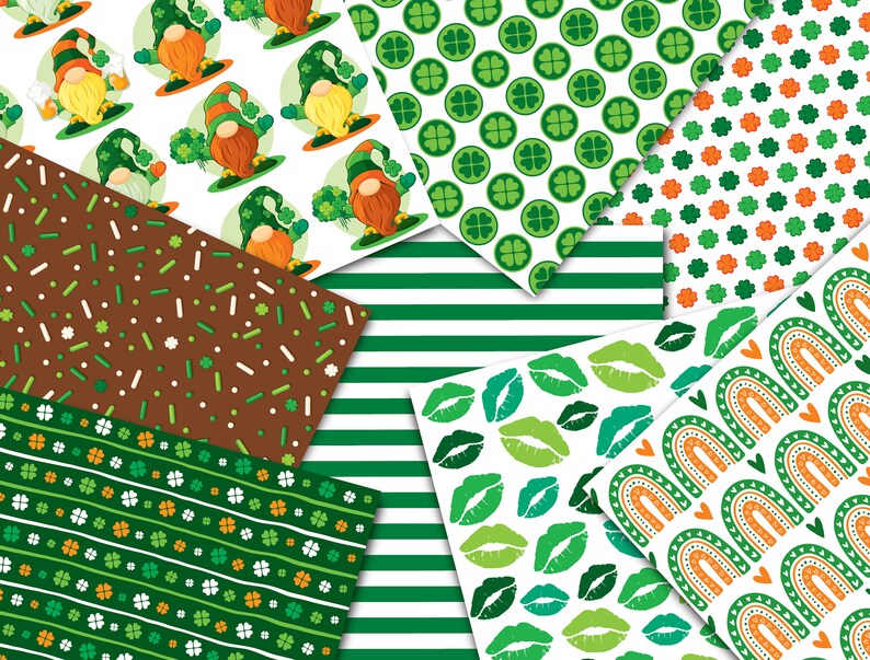 St. Patrick's Day Digital Paper Set Saint Patrick's Seamless Pattern ...