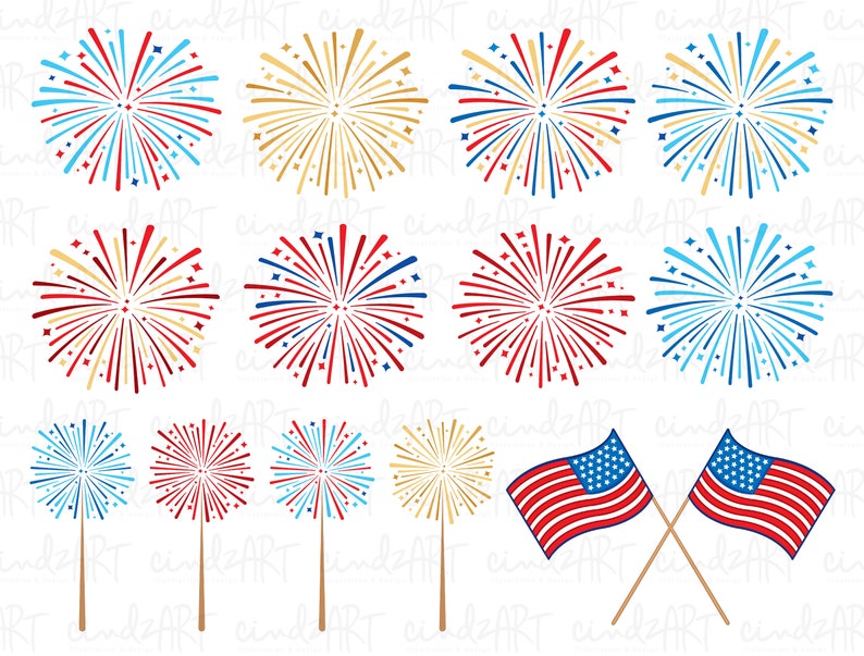 Patriotic Clip Art 4th of July Clipart Independence Day USA Clipart ...