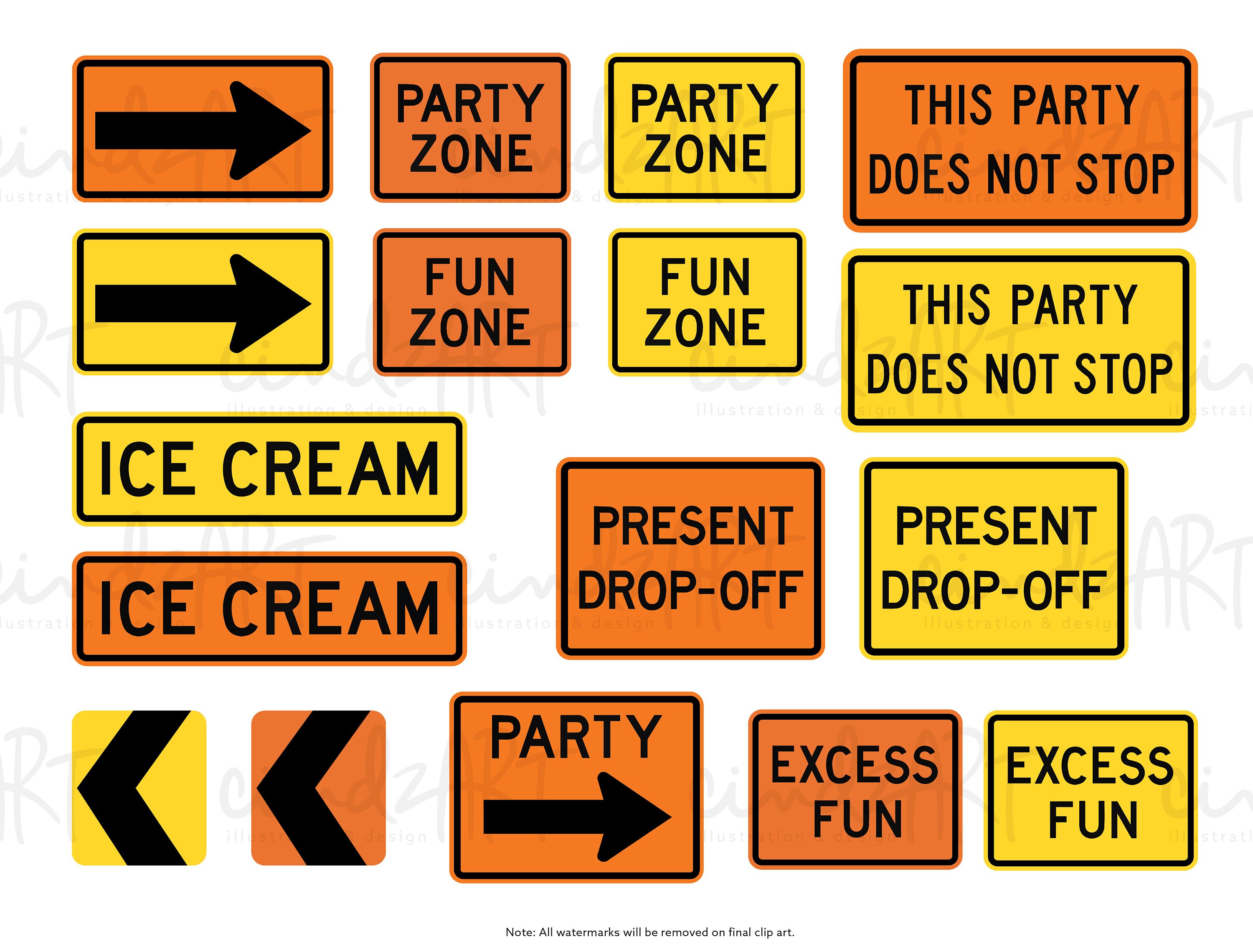 Birthday Road Sign Clipart Construction Sign Birthday Decor Road Sign ...