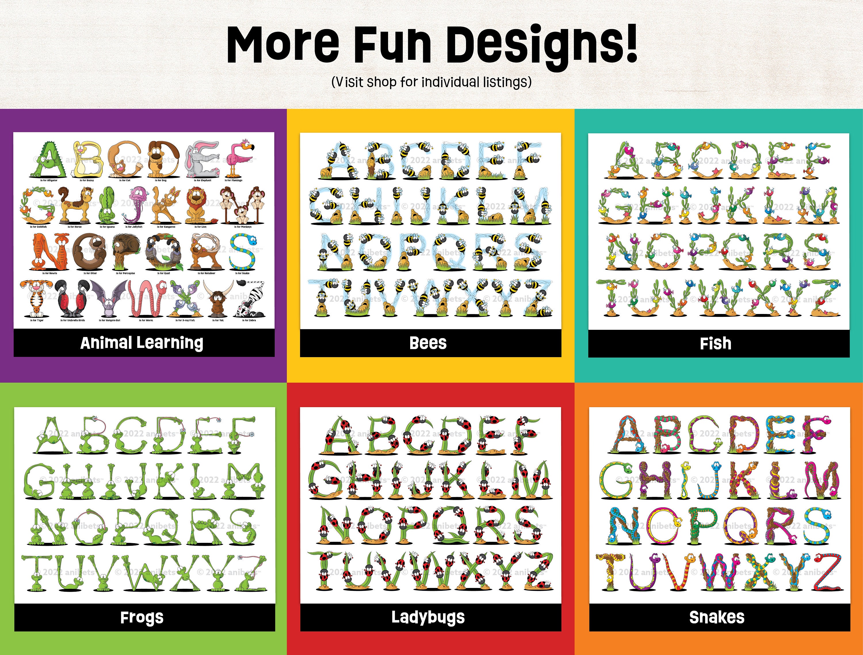 Instant Download 18x24 Animal Letter Poster - Animal Alphabet - ABC ...