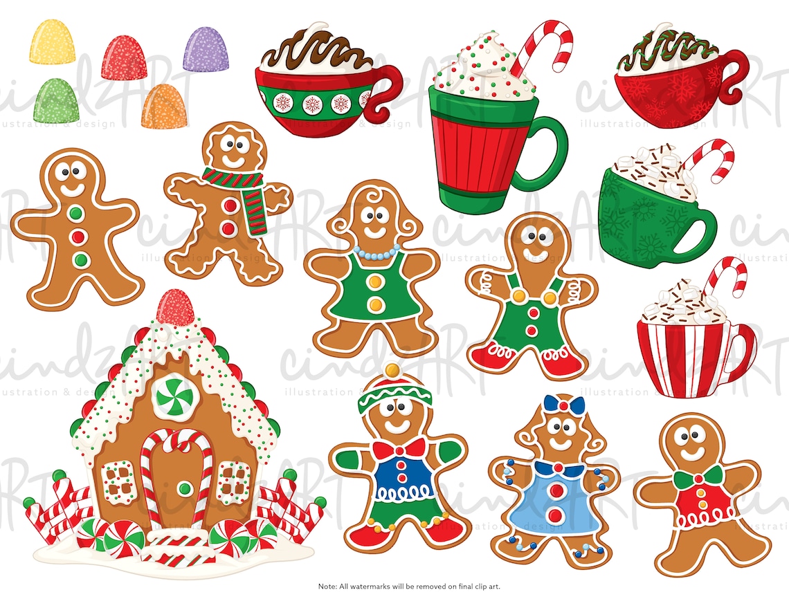 Cute Christmas Clip Art Commercial Use Christmas Clipart - Etsy