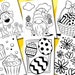 Easter Spring Coloring Page Set - Instant Download - Easter Springtime ...