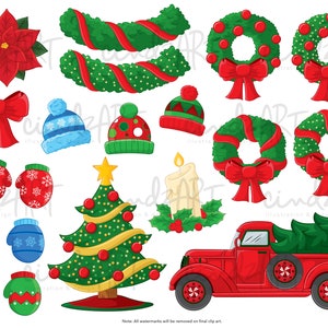 Cute Christmas Clip Art - Commercial Use - Christmas Clipart Bundle ...