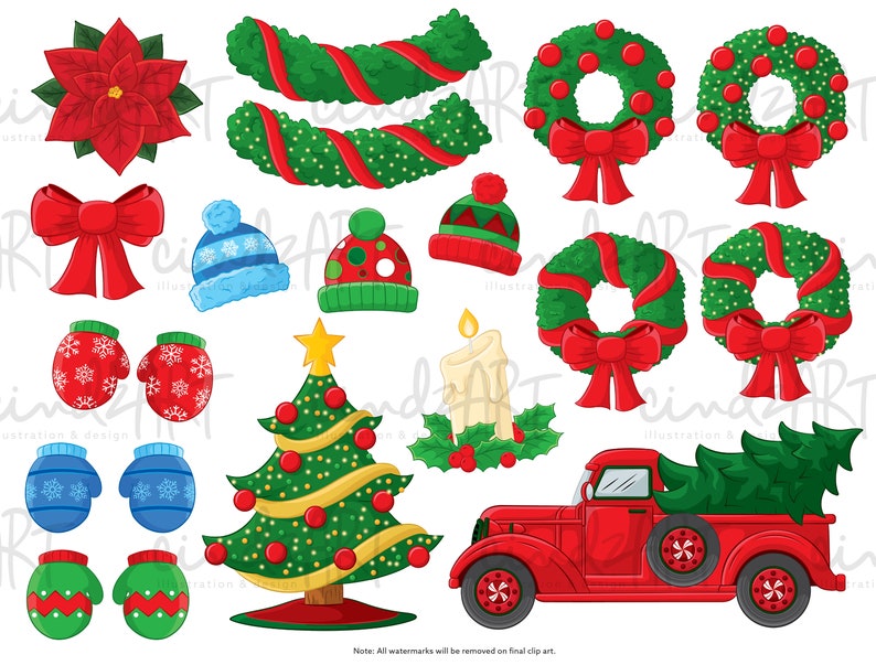 Cute Christmas Clip Art Commercial Use Christmas Clipart - Etsy