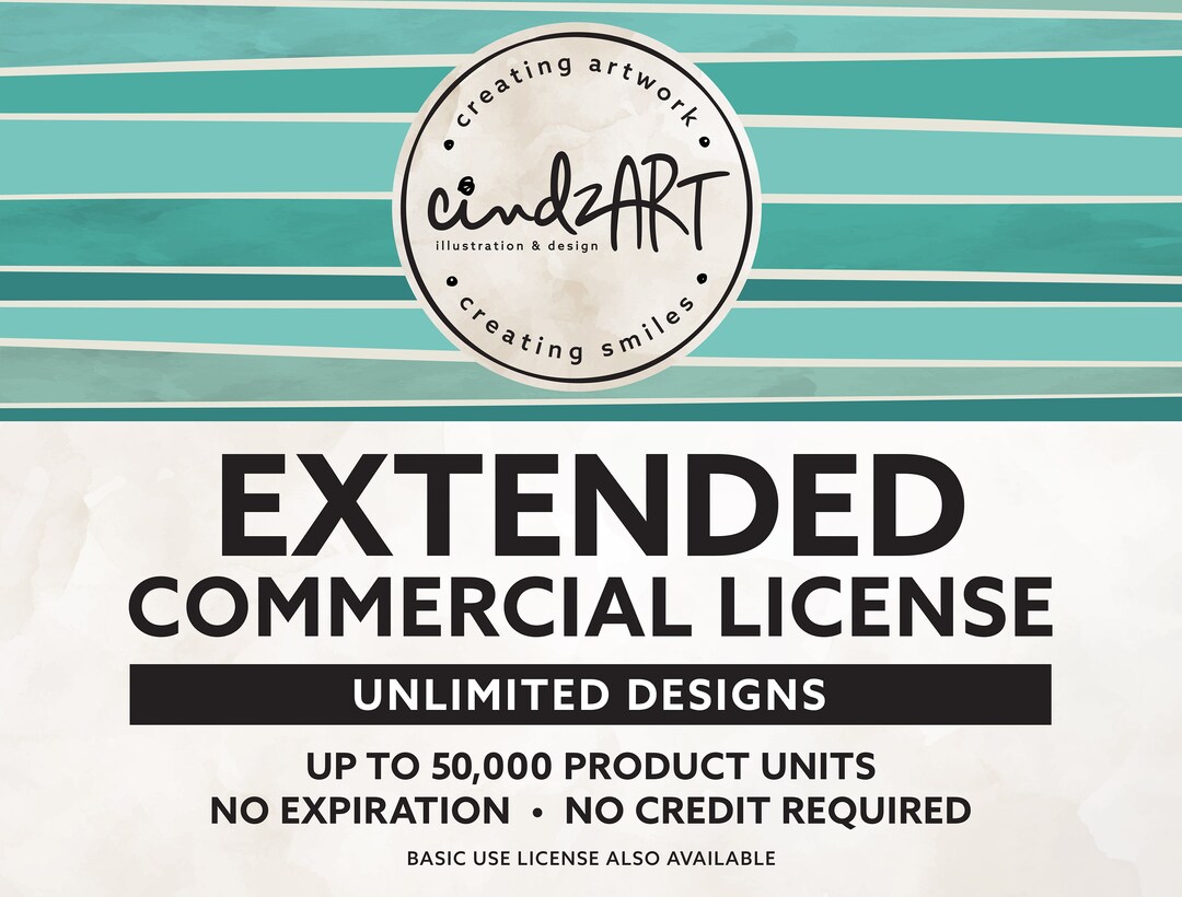 Extended Commercial License - Commercial Use Clip Art Digital Paper SVG ...