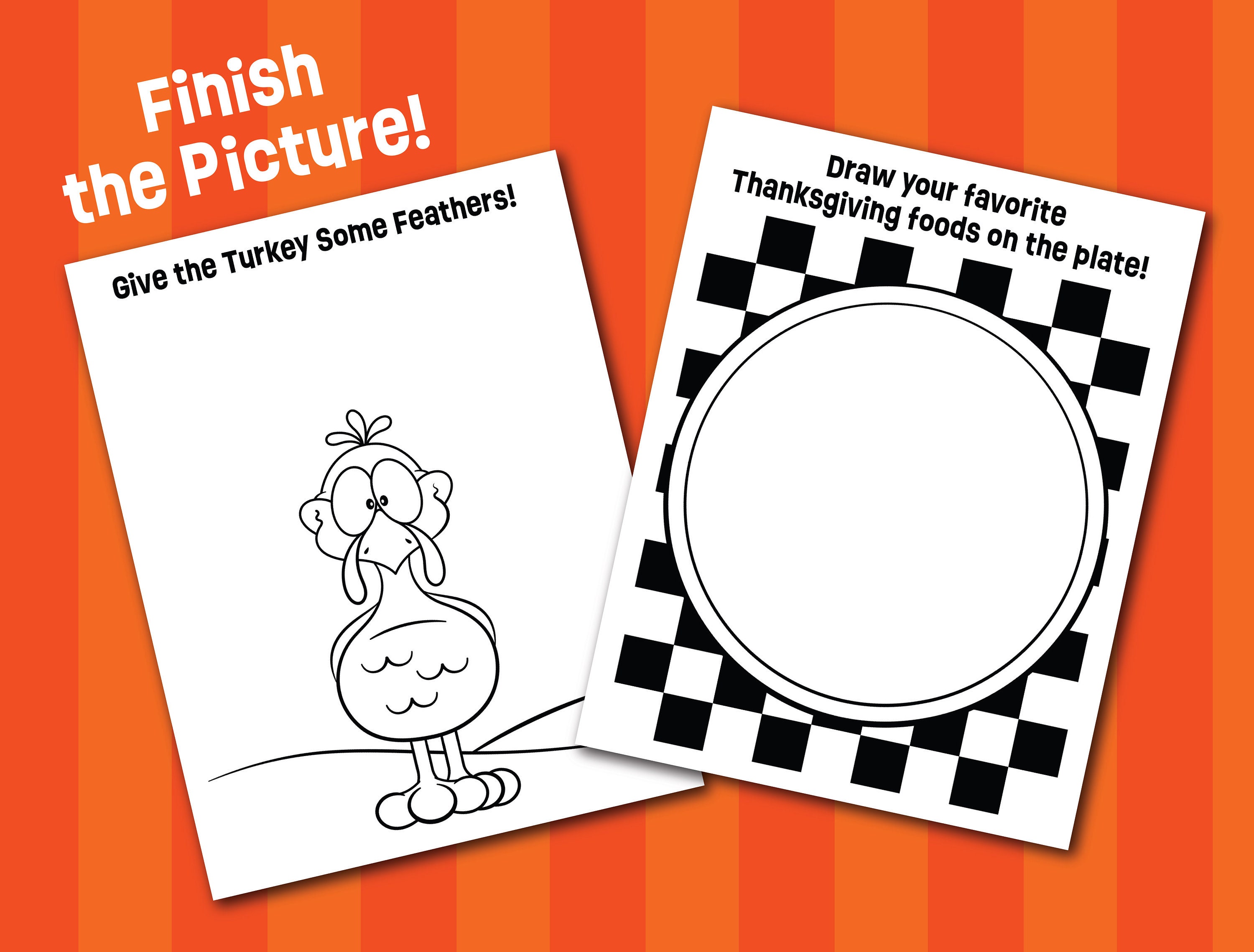 Kids Thanksgiving Activity Set Instant Download Thanksgiving Printables ...