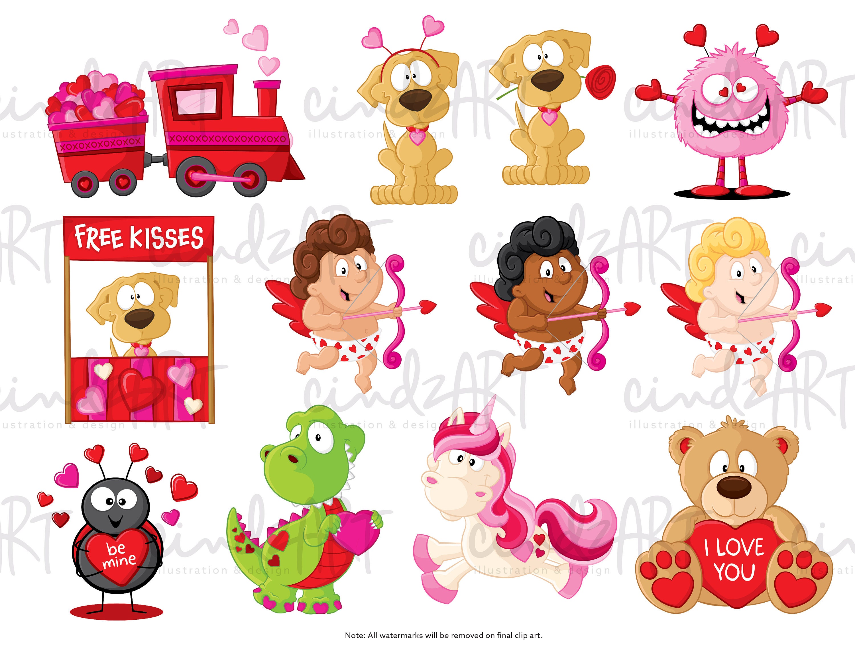 Cute Valentine's Day Clip Art Valentine Clipart Candy - Etsy