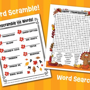 Kids Thanksgiving Activity Set - Instant Download - Thanksgiving ...