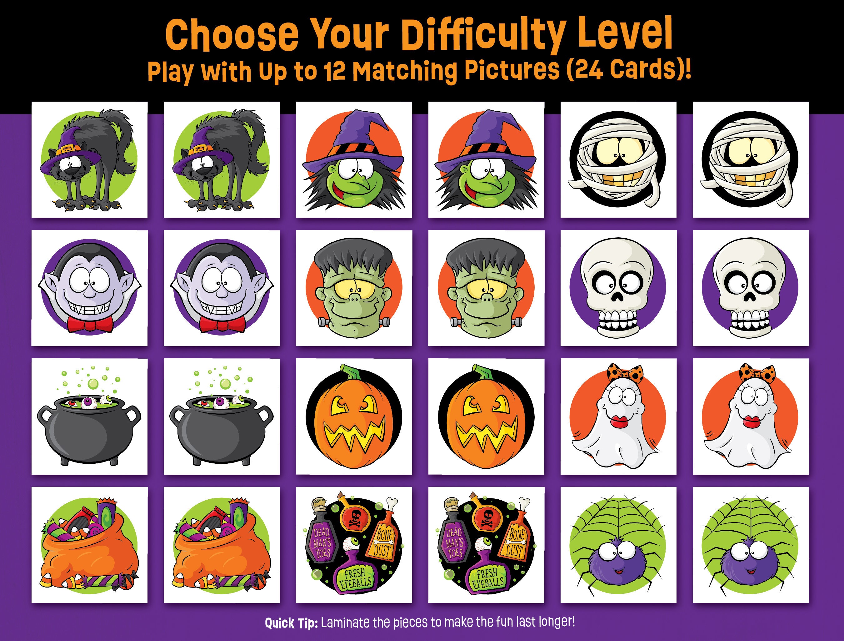 Halloween Memory Match Game - Instant Download - Fun Activity ...