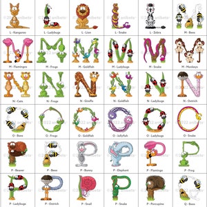 Animal Letter Printables - Animal Alphabet - Cute Animal Letters ...