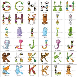 Animal Letter Printables - Animal Alphabet - Cute Animal Letters ...