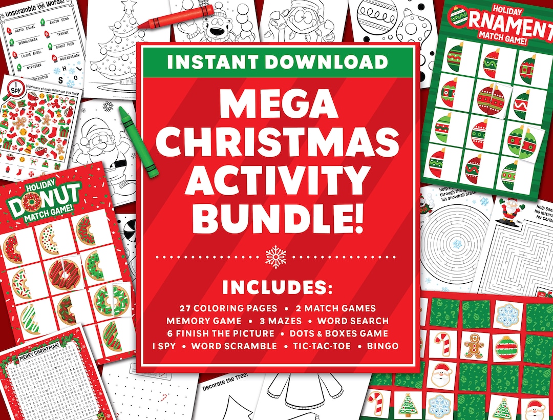 Printable Christmas Game Bundle - Christmas Party Games for Kids ...