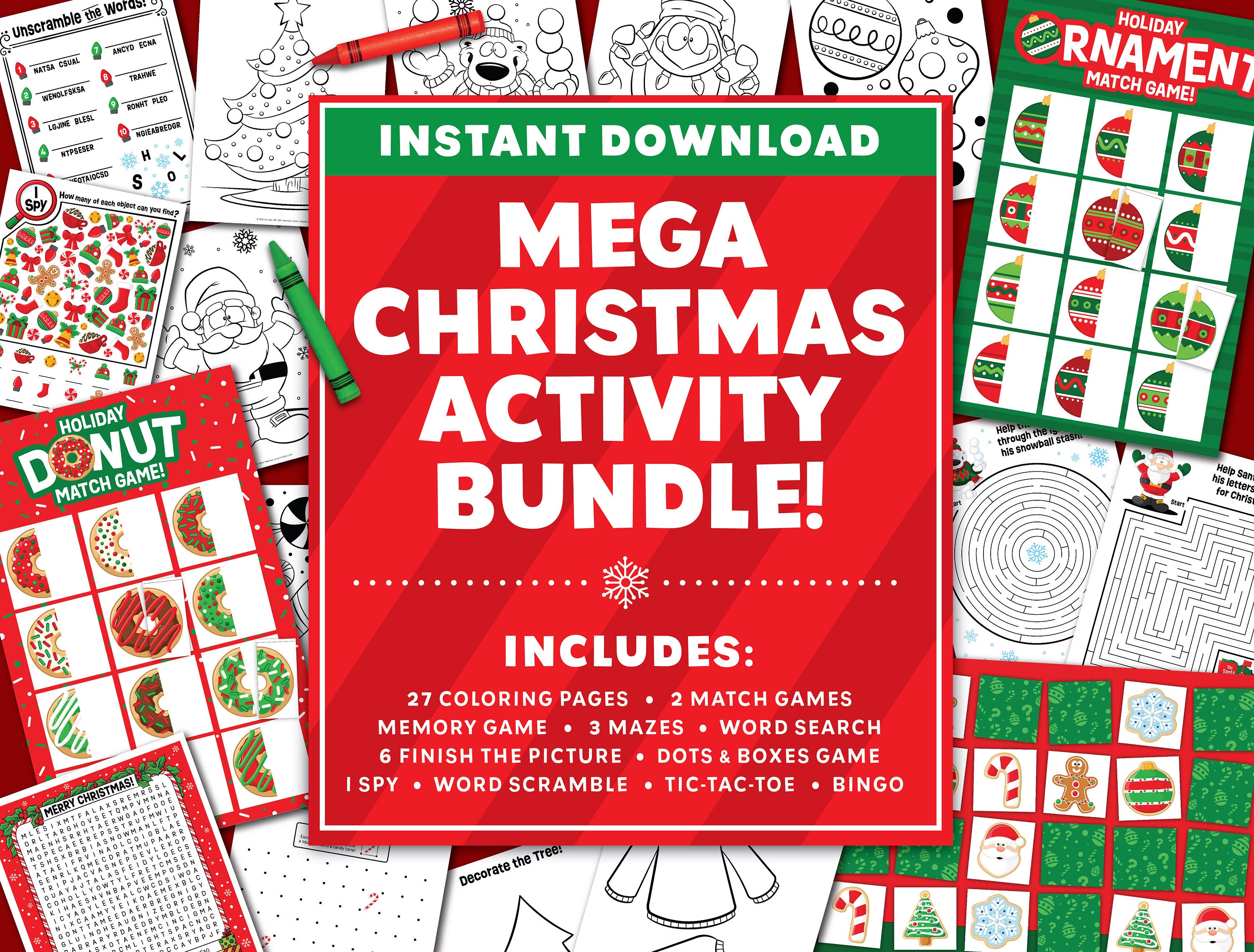 Printable Christmas Game Bundle - Christmas Party Games for Kids ...