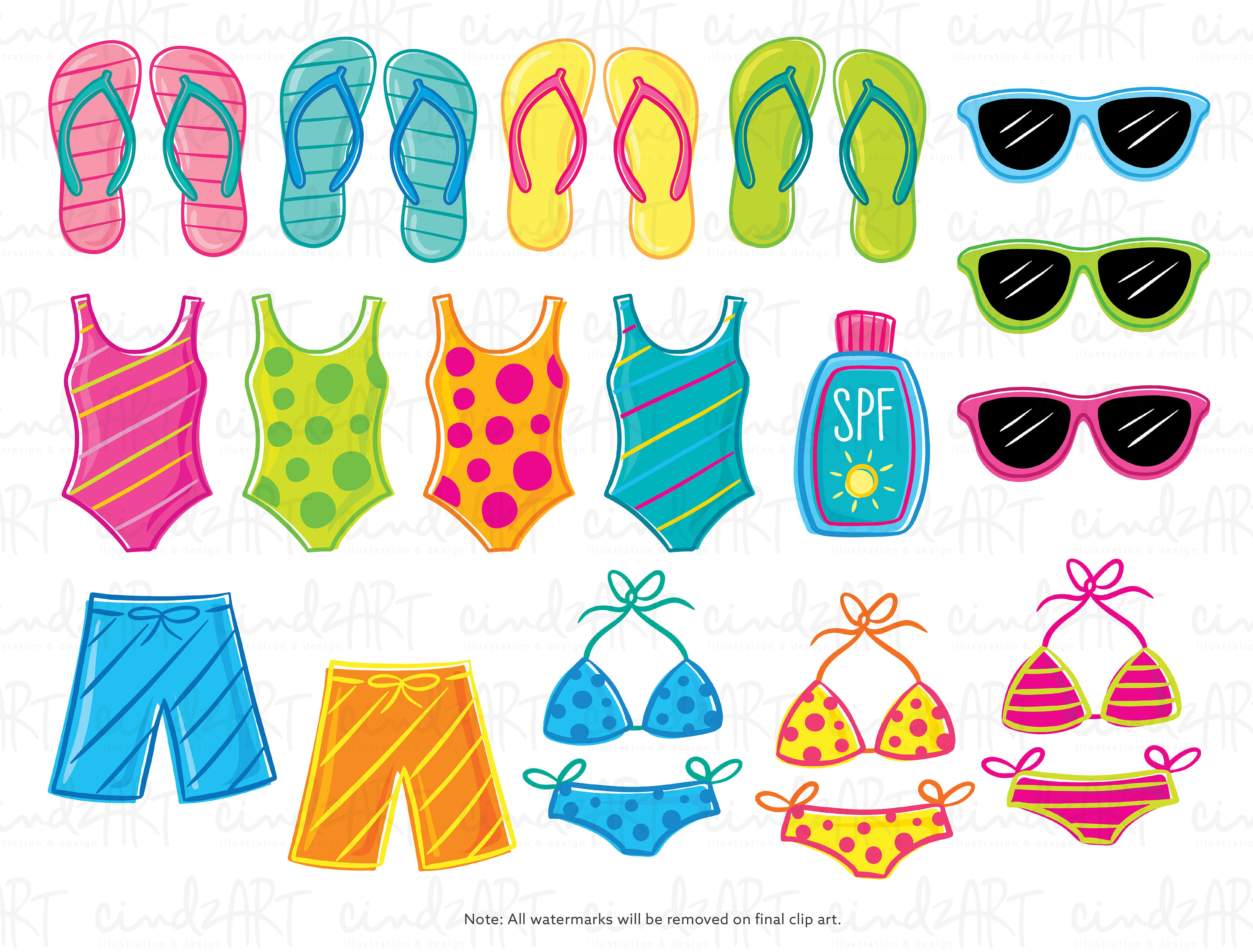 Summer Beach Clipart Pool Party Clip Art Beach Party Clipart Cute ...