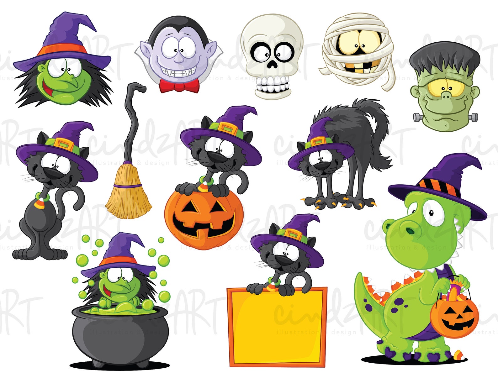 Cute Halloween Clip Art Halloween Party Decor Halloween Scrapbooking ...