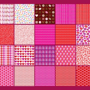Valentine's Day Digital Paper Set - Valentine Seamless Pattern ...