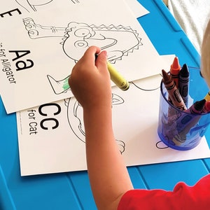 Animal Alphabet Flashcard & Coloring Page Activity Bundle - Printable ...