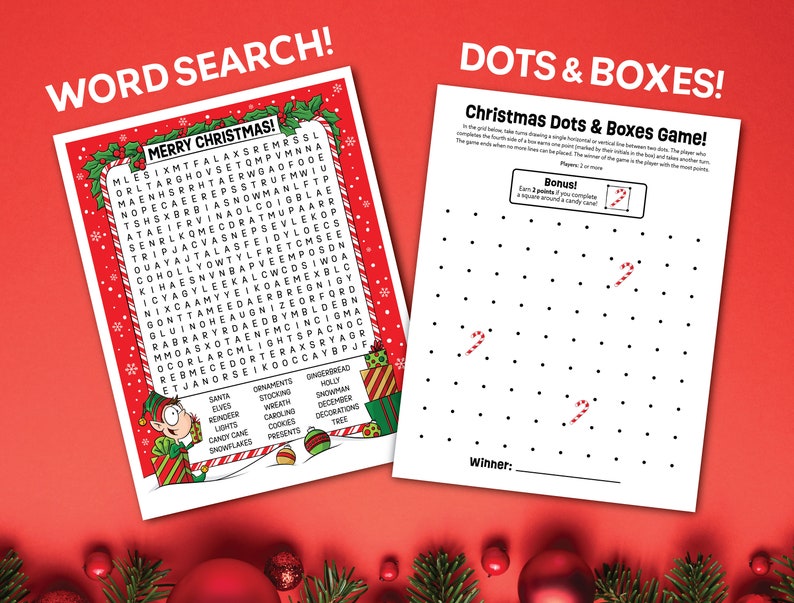 Printable Christmas Game Bundle Christmas Party Games for Kids Coloring ...