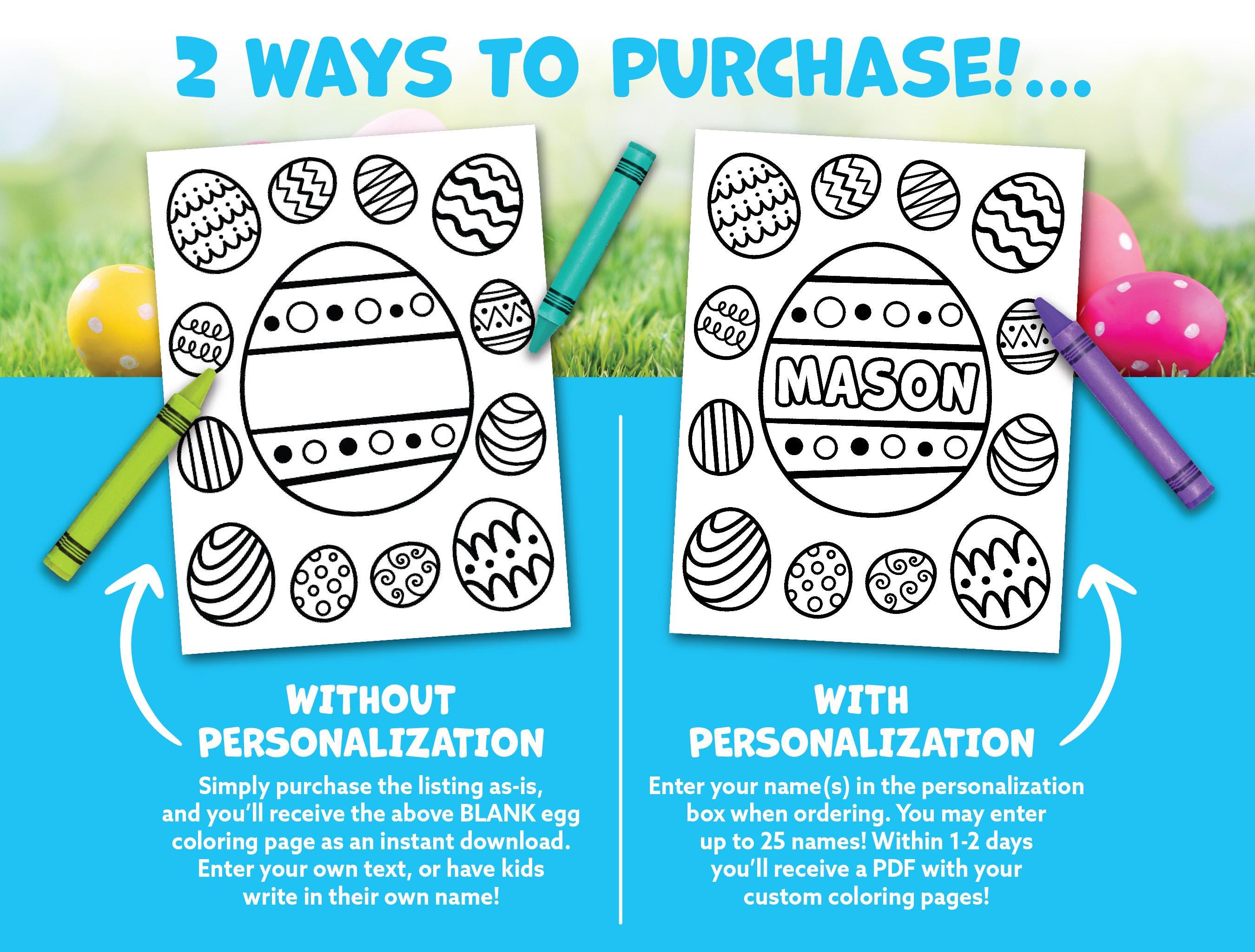 Personalized Easter Coloring Page - Instant Download - Custom Easter ...