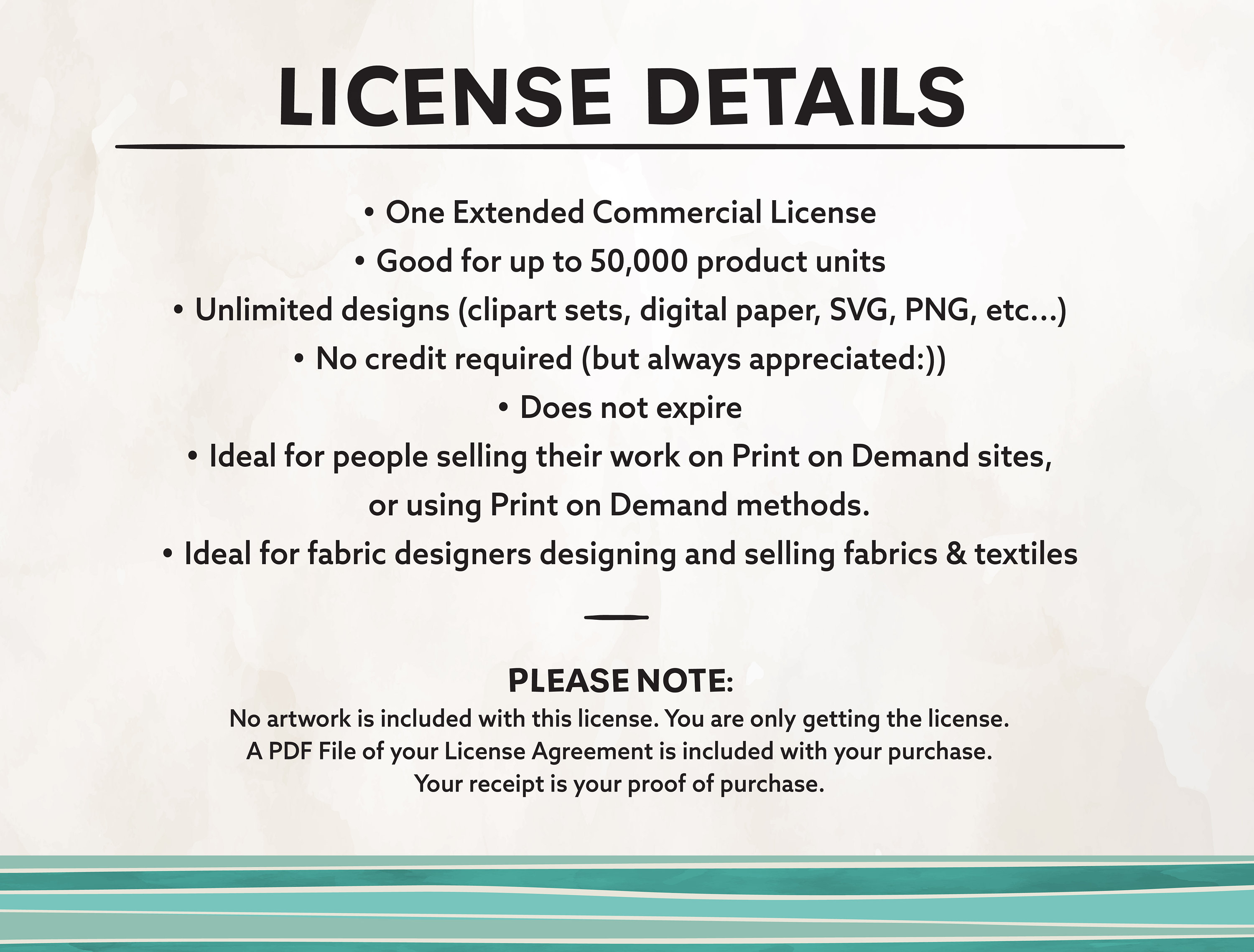 Extended Commercial License - Commercial Use Clip Art Digital Paper SVG ...