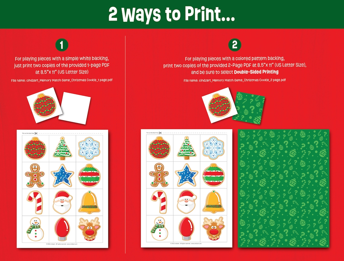 Christmas Memory Match Game - Instant Download - Fun Activity ...