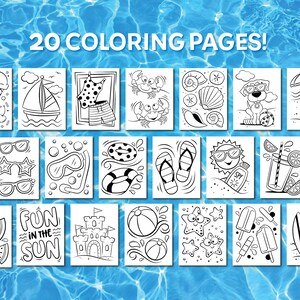 Kids Summer Activity Printable Set - Instant Download - Pool Party Game ...