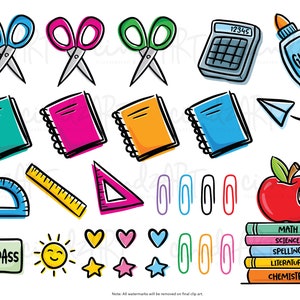 Back to School Classroom Clipart - Digital Download - Cute Teacher ...
