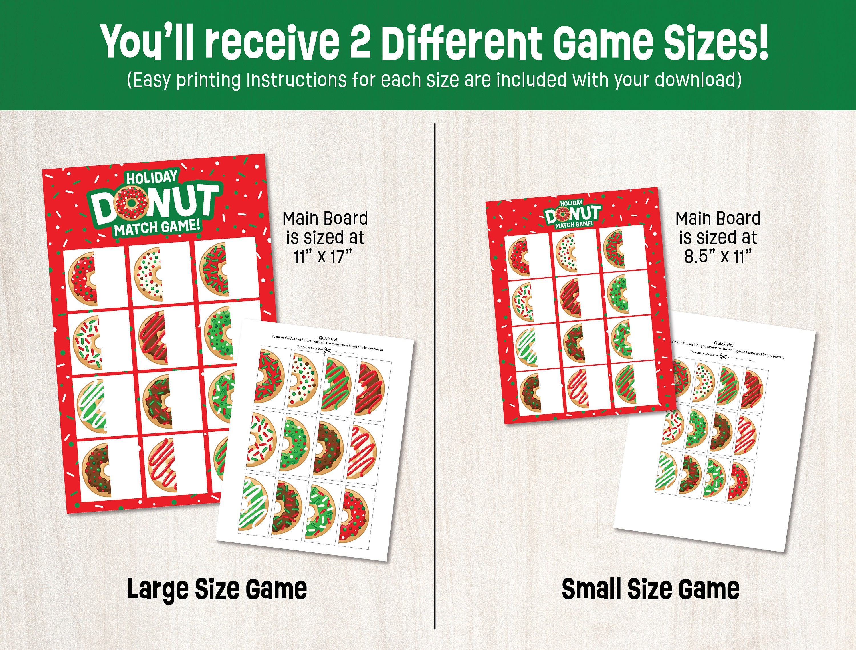 Holiday Donut Match Game Instant Download Donut Game Donut Party Donut ...