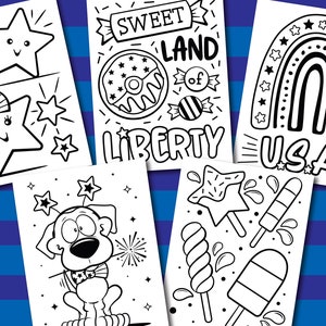 Patriotic Coloring Page Set - Instant Download - 4th of July Kids ...