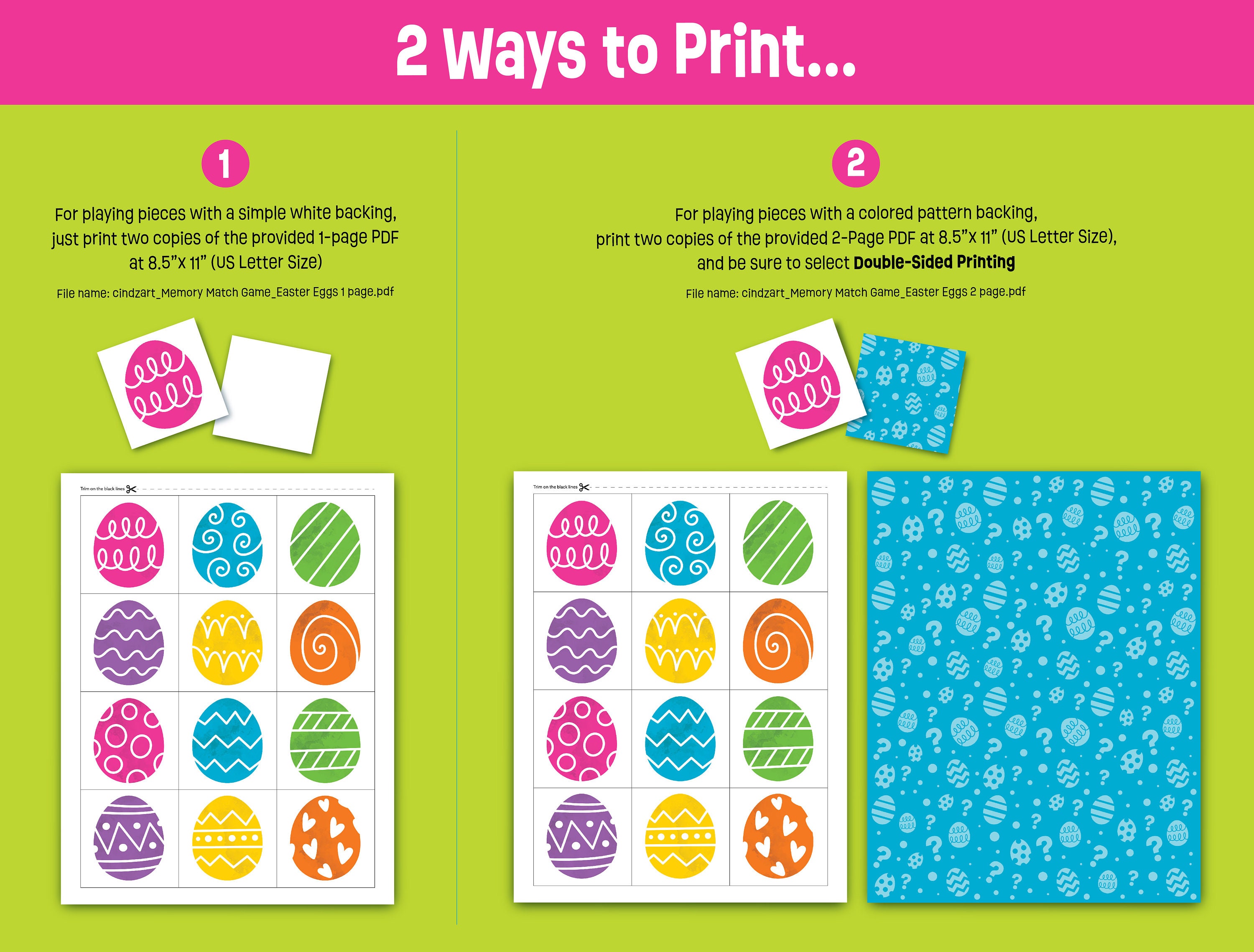 Easter Egg Memory Match Printable Instant Download Fun Easter Kid Games ...